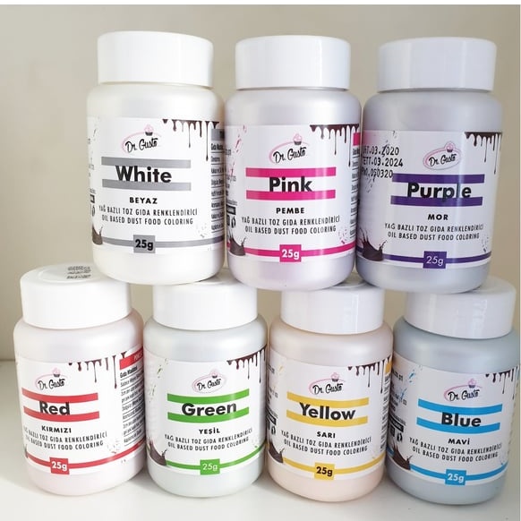 Oil Based Dust Food Coloring 25 g Dr. Gusto Brand لون مسحوق الشوكولاتة ...
